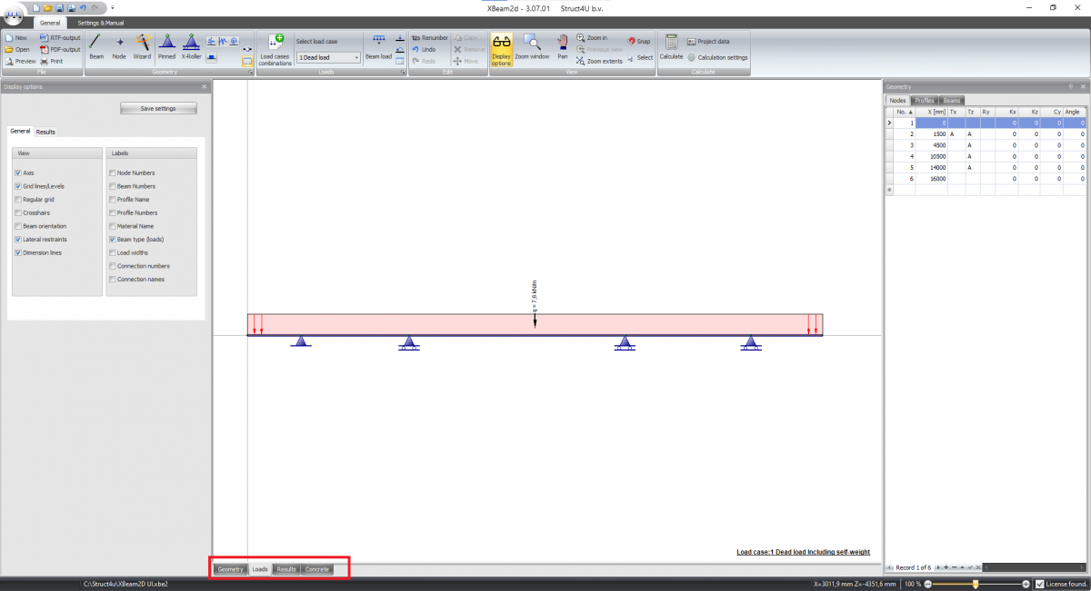 XBeam2D UI - Struct4u