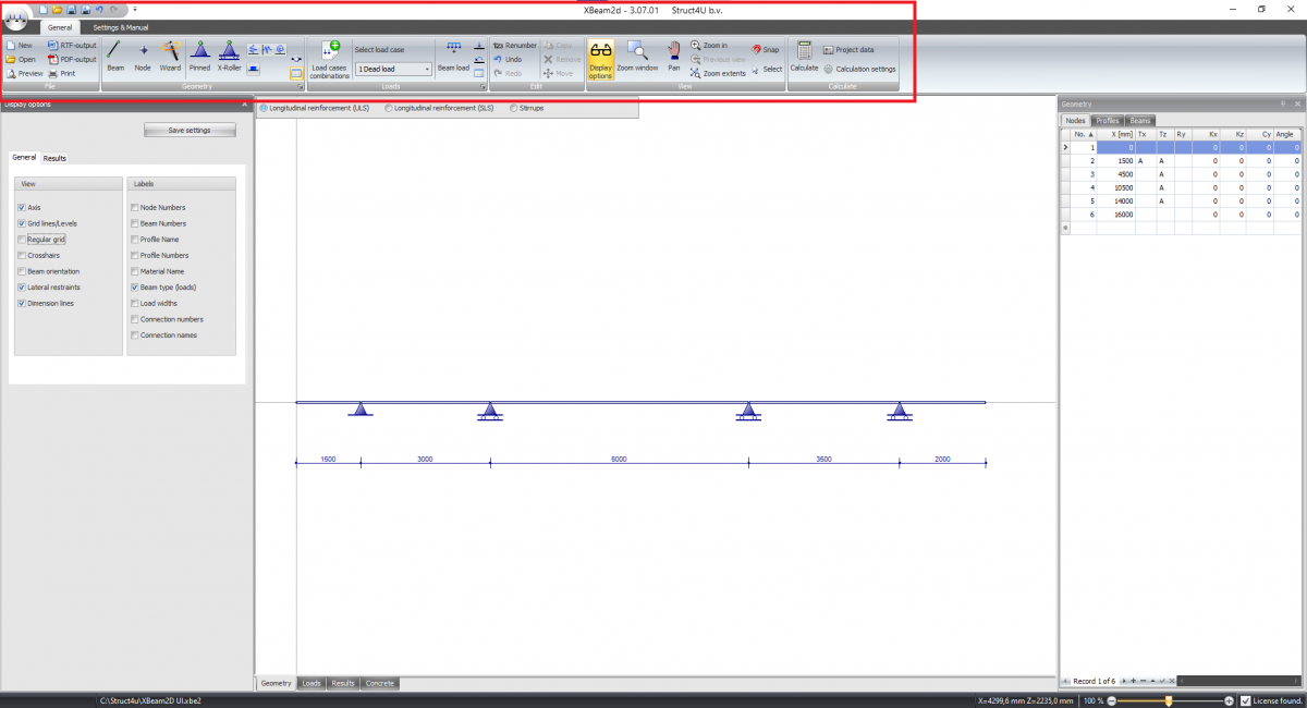 XBeam2D UI - Struct4u