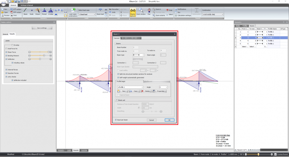 XBeam2D UI - Struct4u