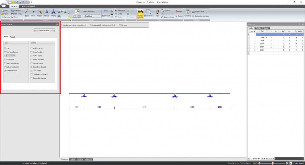XBeam2D UI - Struct4u
